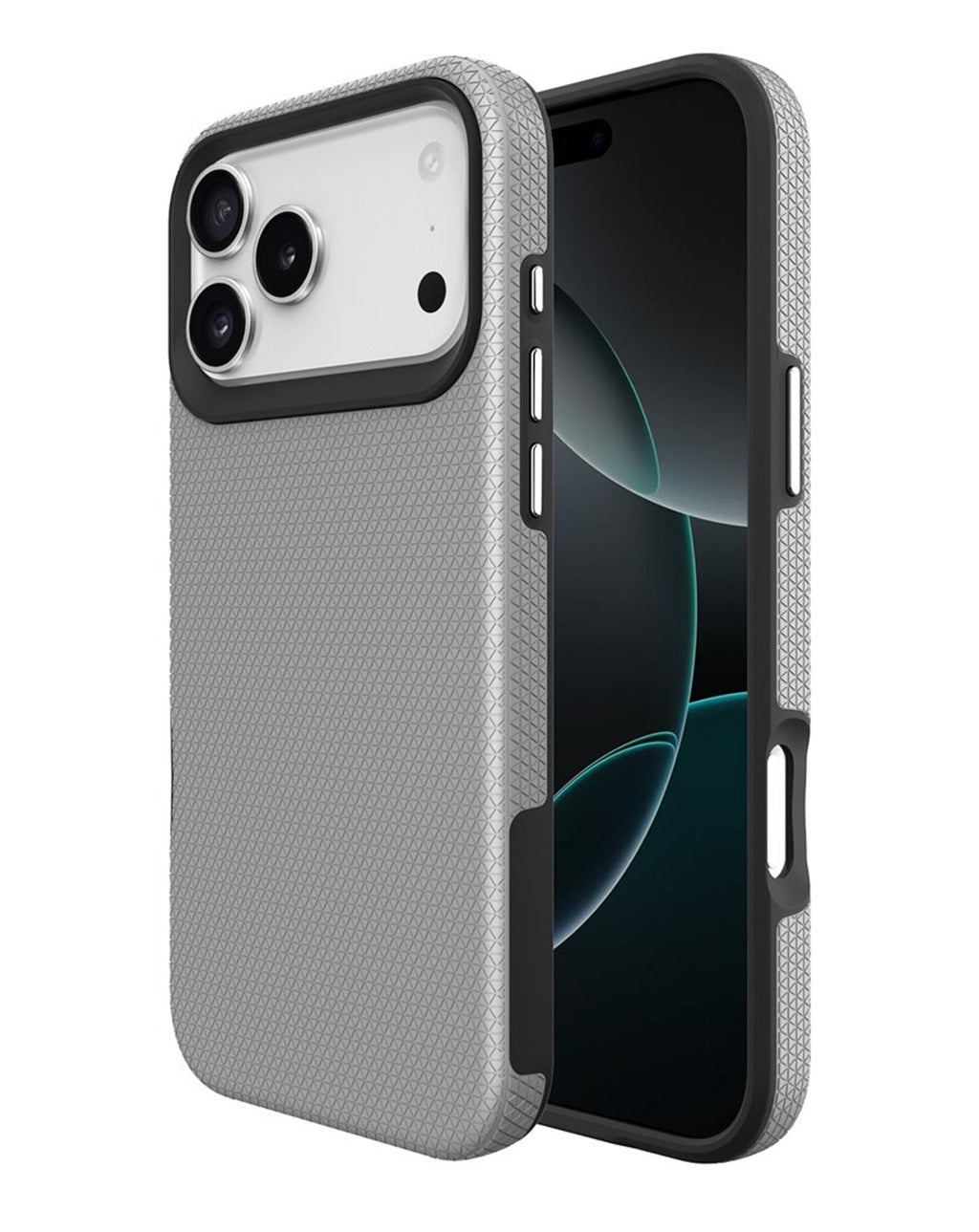 Funda protectora de doble capa con absorcion de choque Plateado iPhone ...