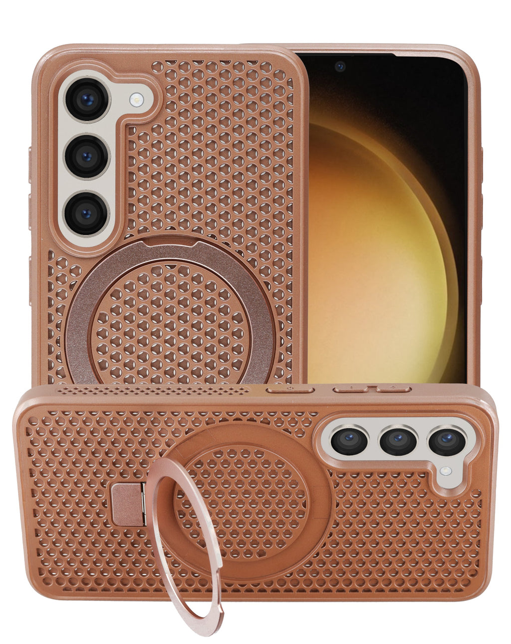 Funda disipacion de calor Galaxy S23 con soporte ROSE PINK – Celovendo Xela