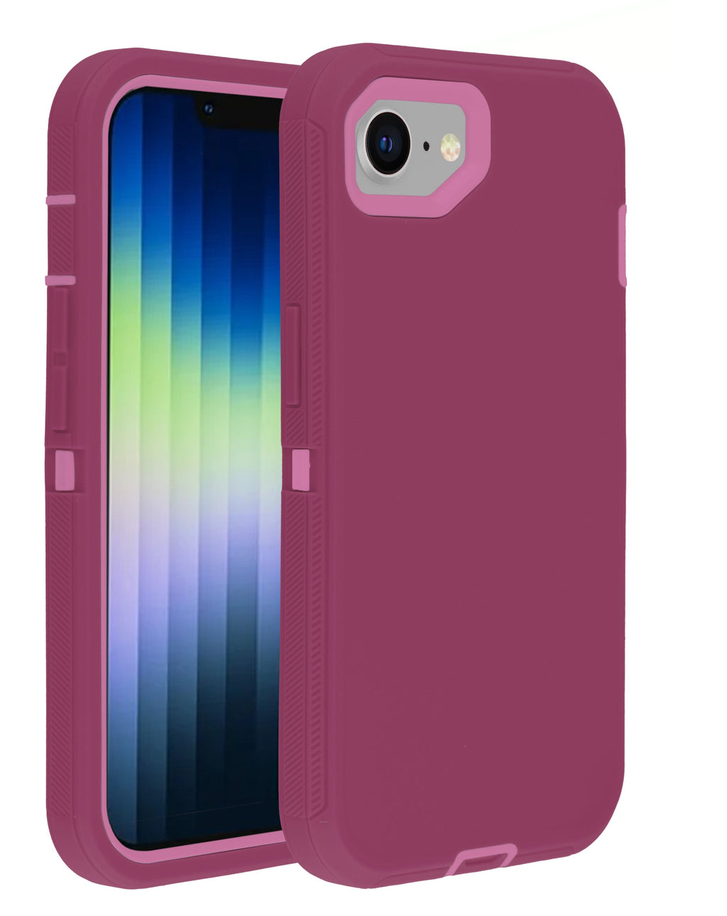 Estuche heavy duty iPhone 16e (SE4 2025) (MAROON & PINK) – Celovendo Xela