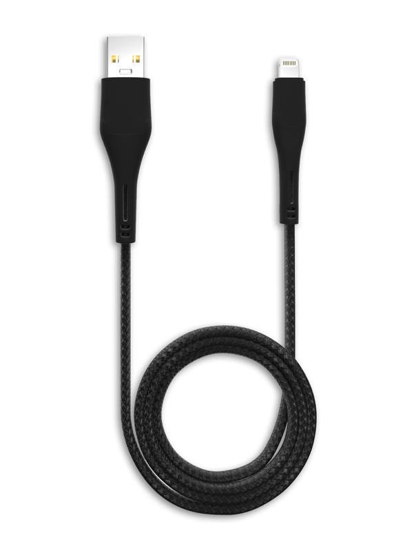 Cable Lightning a USB Tipo A 3 ft AmpSentrix Matrix Negro – Celovendo Xela